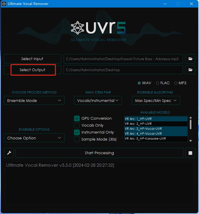 UVR5软件使用教程 - 娃娃的小铺子